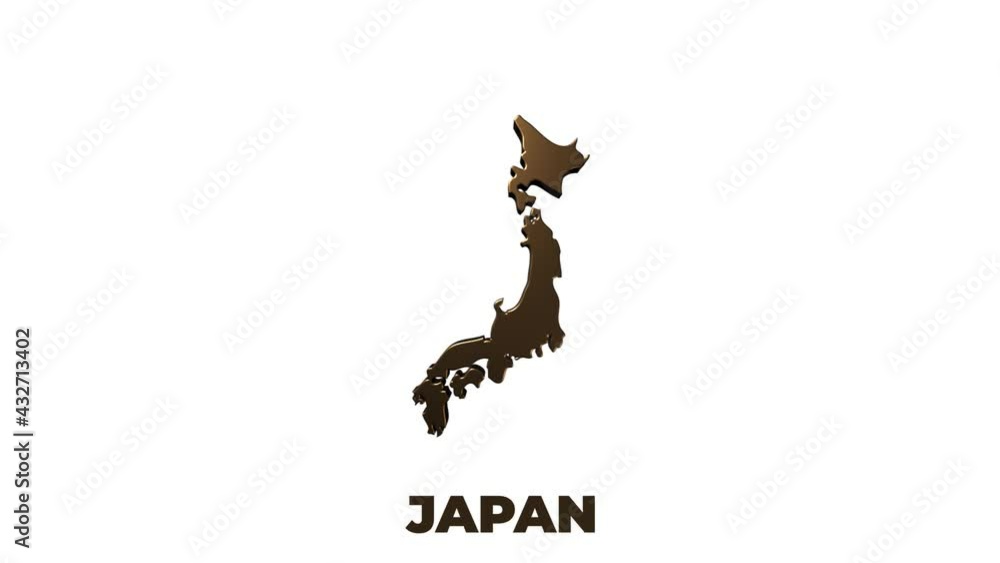 Japan Map Showing Up Intro By Regions 4k animated Japan map intro ...