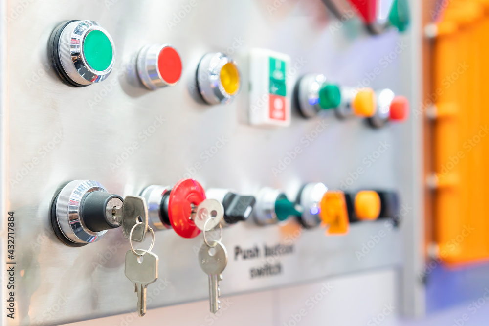 Key switch and Various color push button switch on off for start stop ...