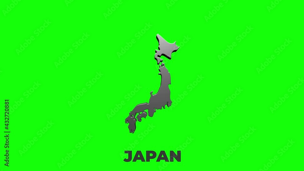 Japan Map Showing Up Intro By Regions 4k animated Japan map intro ...