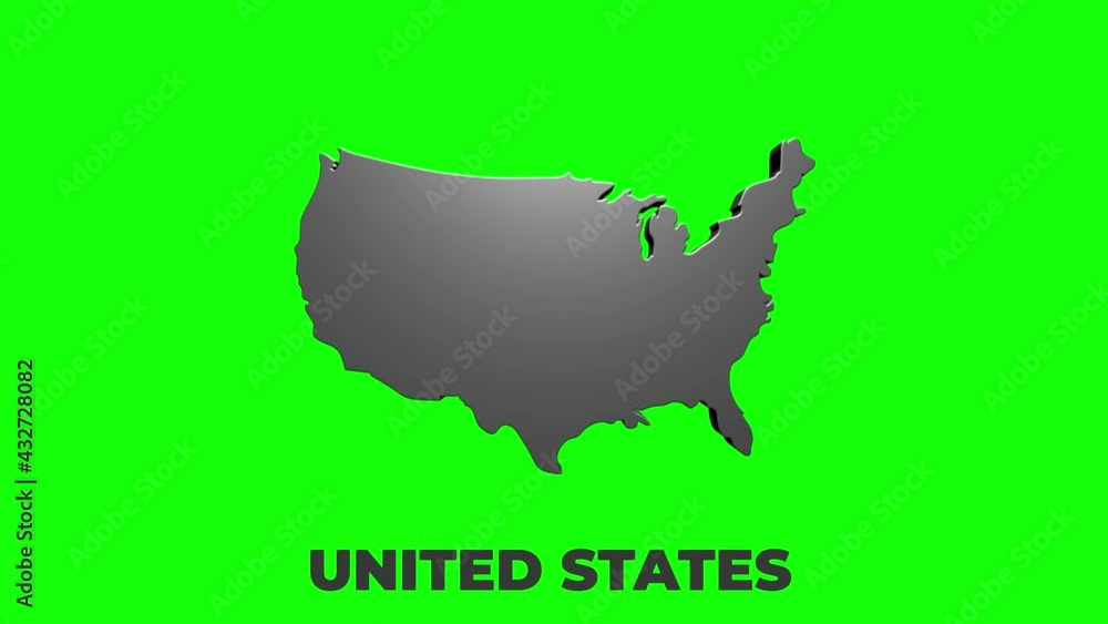 Map of United States of America showing different states. Animated usa ...