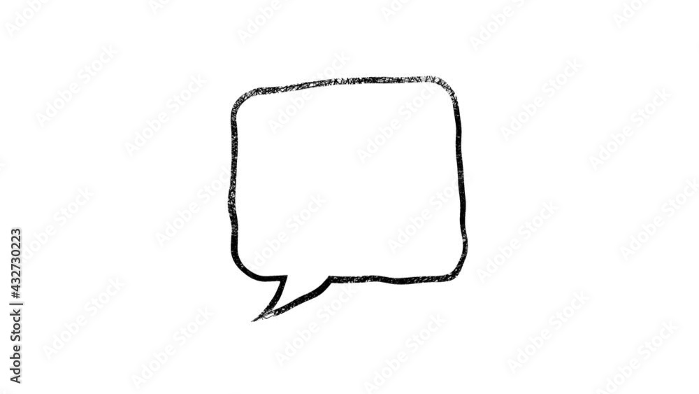 Thinking cartoon cloud bubble sketch doodles being animated. Hand-drawn ...