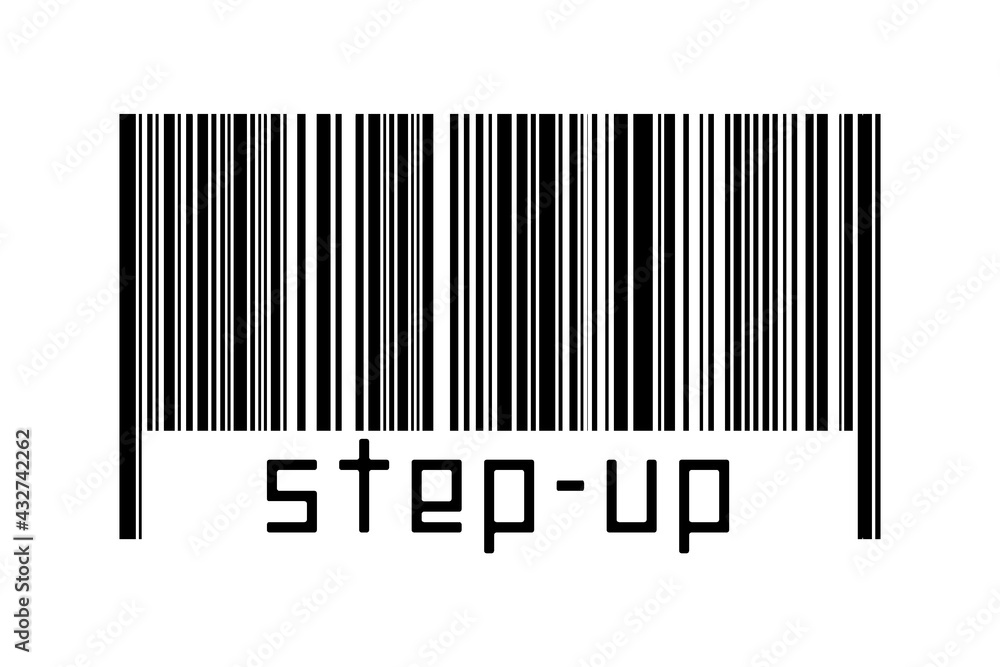 Digitalization concept. Barcode of black horizontal lines with ...