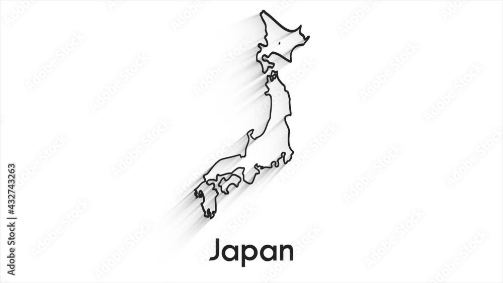 Japan Map Showing Up Intro By Regions 4k animated Japan map intro ...