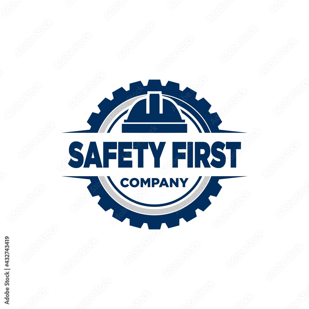 helm people work safety first logo design Stock Vector | Adobe Stock