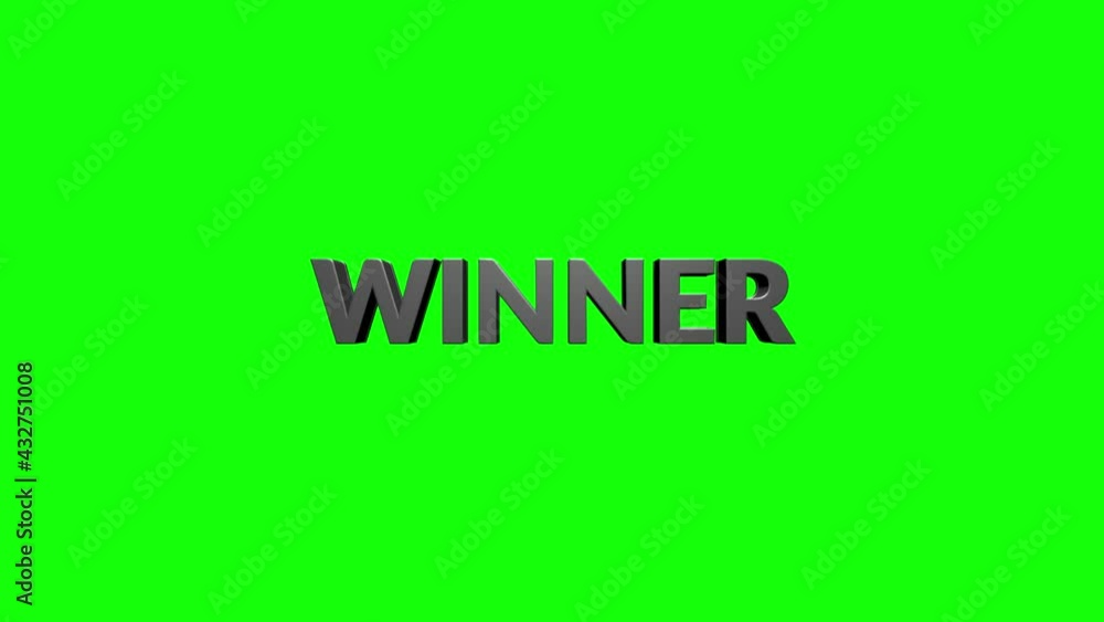 Vidéo Stock Word winner in 3D style. Cartoon style 3D and glossy winner ...