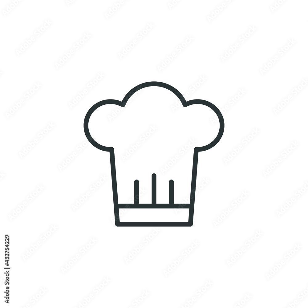 Chef hat line icon. Simple outline style. Toque, chef, cook, table ...