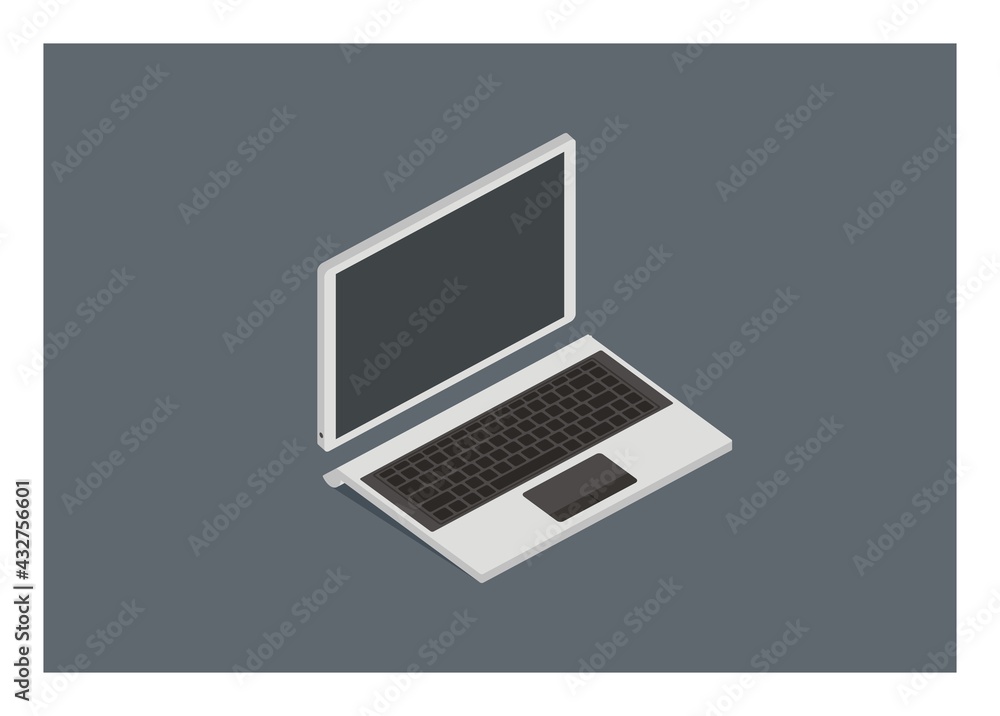 Hybrid laptop simple isometric illustration Stock Vector | Adobe Stock