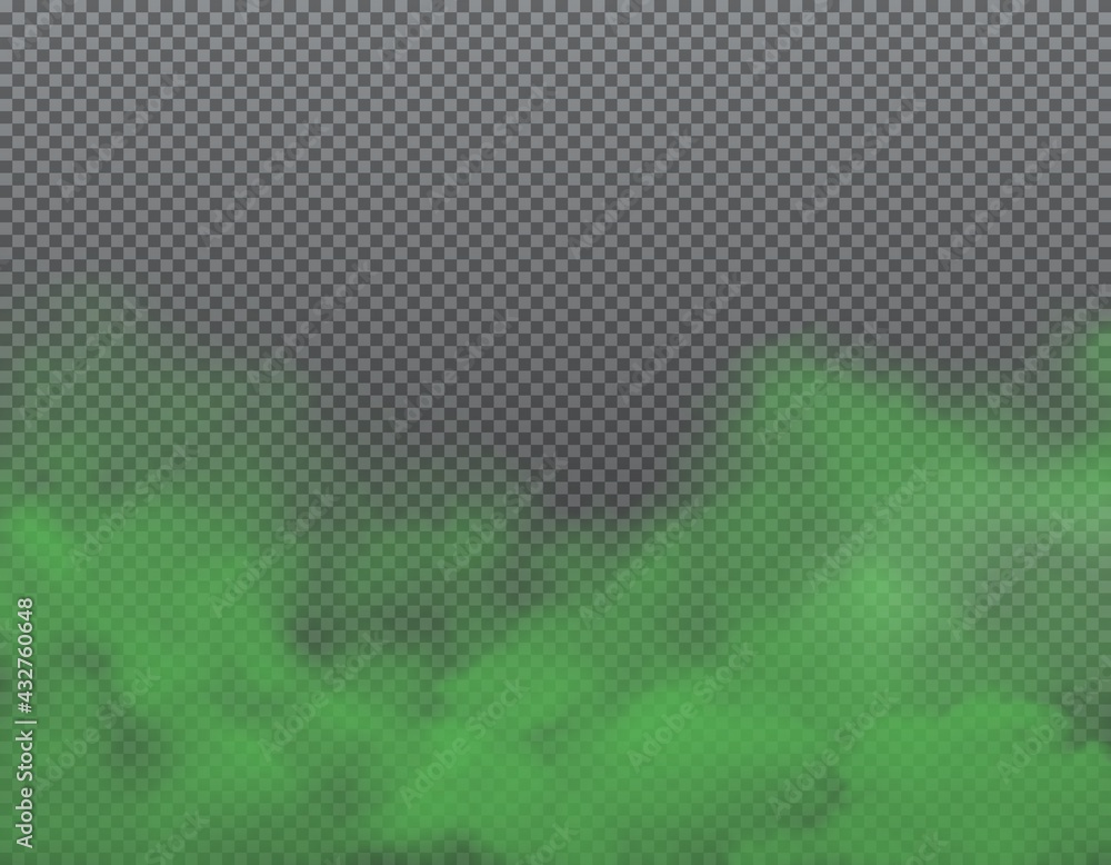Green bad smell, stench and stink smoke on transparent background ...