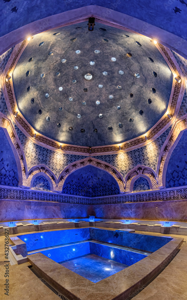 Foto de Burgas, Bulgaria - 08.05.2021: Aquae Calidae, restored ottoman ...