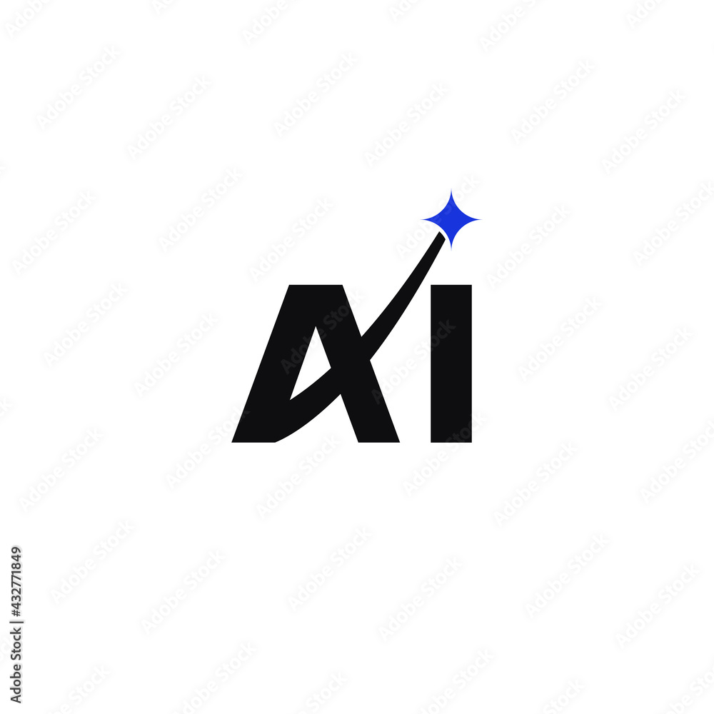 Letter AI, logo AI, star vector design Stock Vector | Adobe Stock