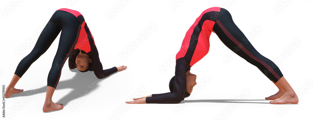 Back and Left Profile Poses of a virtual Woman with Sport Outfit in ...