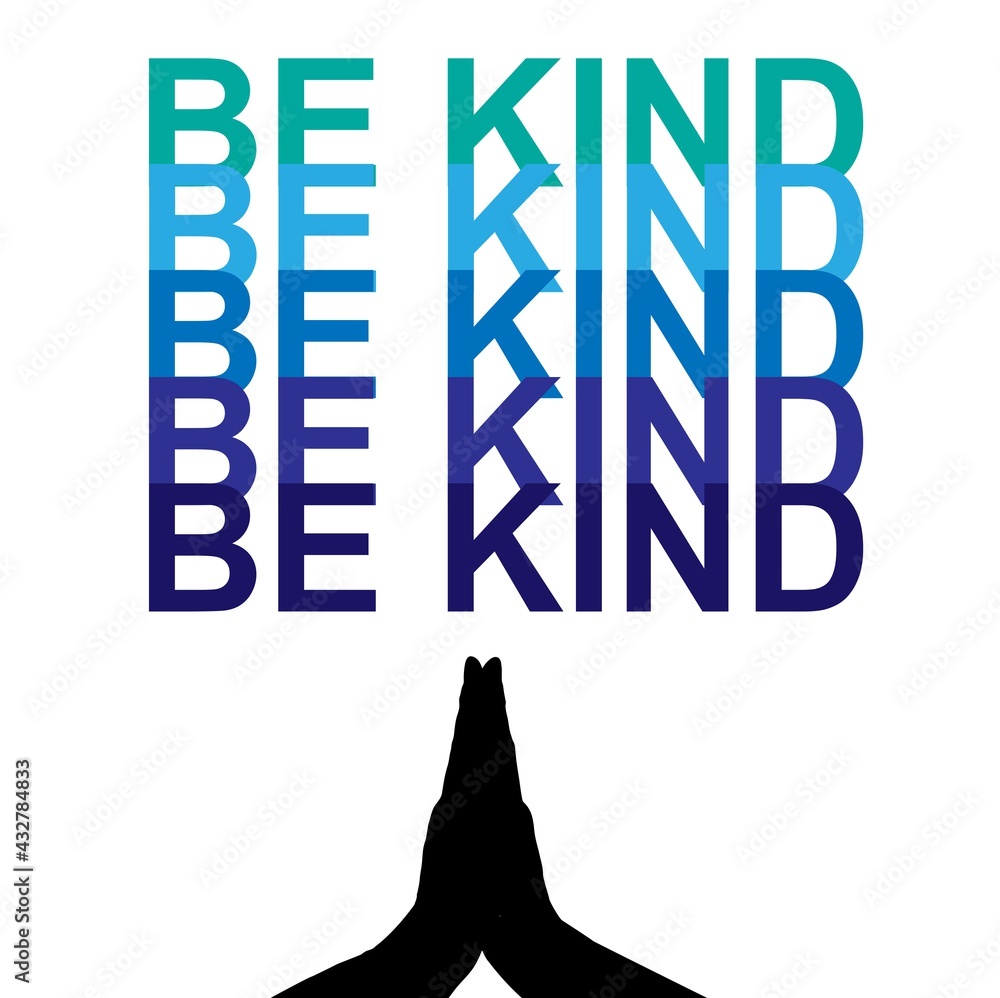 be kind lettering art illustration, colorful illustration typography ...