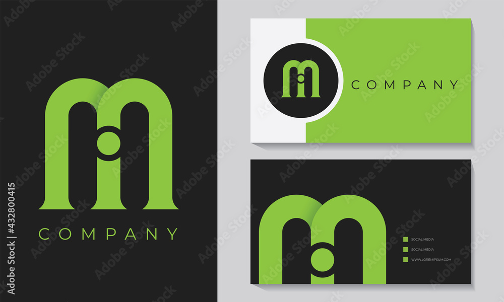 Letter I and M logo concept with green gradient. Stock Vector | Adobe Stock