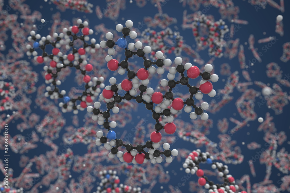 Molecule of azithromycin, ball-and-stick molecular model. Science ...