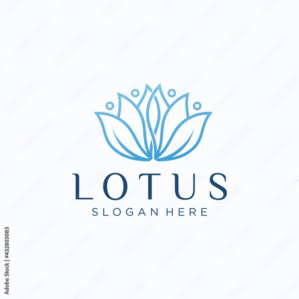 Abstract lotus logo design Linear style lotus flower logo Stock Vector ...