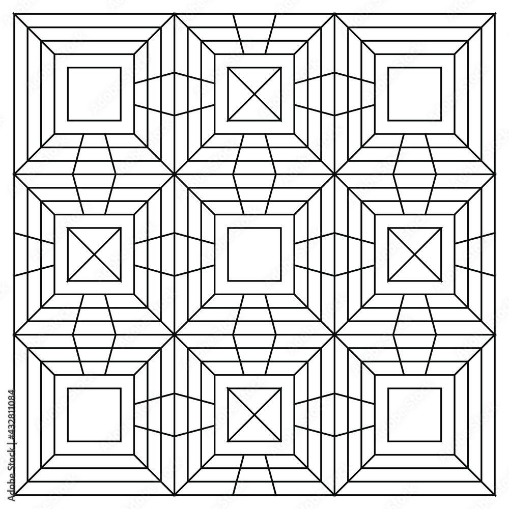 Coloring Page of 3-Dimensional Pattern . Coloring Page of 3d pattern of ...