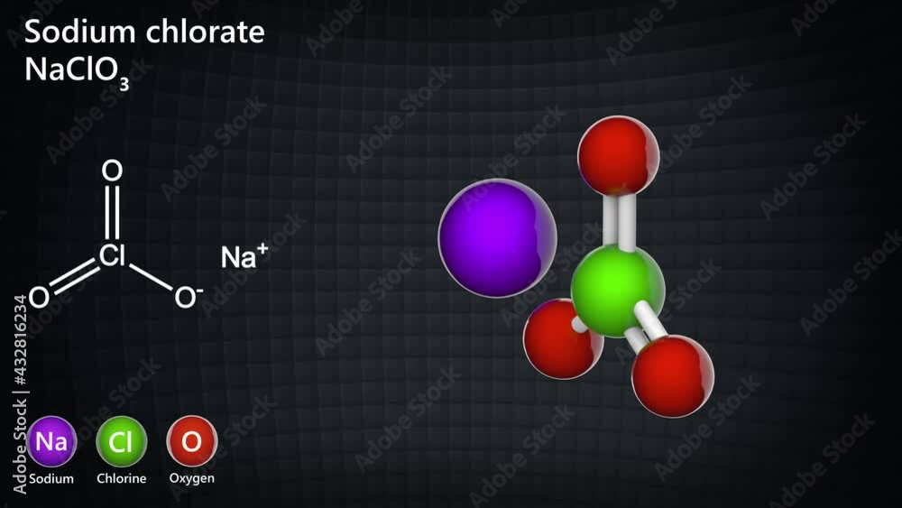 Sodium chlorate, formula NaClO3 or ClNaO3. It is an odorless pale ...