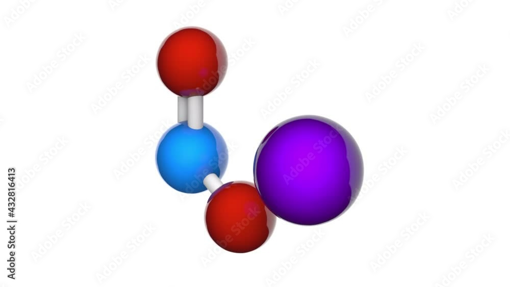 Vidéo Stock Sodium nitrite, formula NaNO2 or NNaO2. It is best known as ...