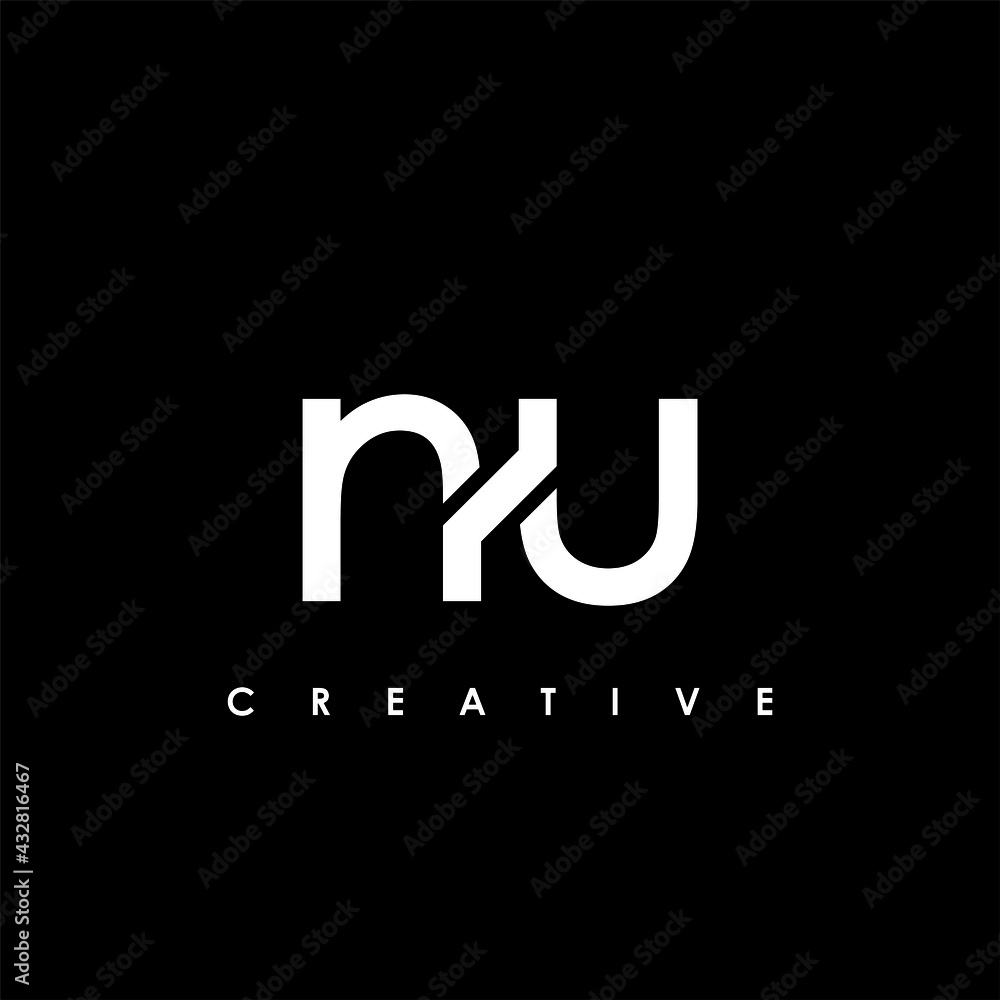 NU Letter Initial Logo Design Template Vector Illustration Stock Vector ...
