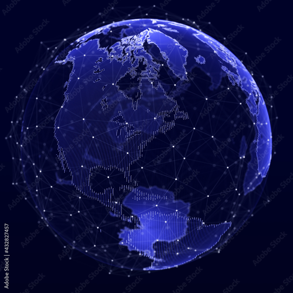 Worldwide connecting lines, light effect themed background. Connection ...