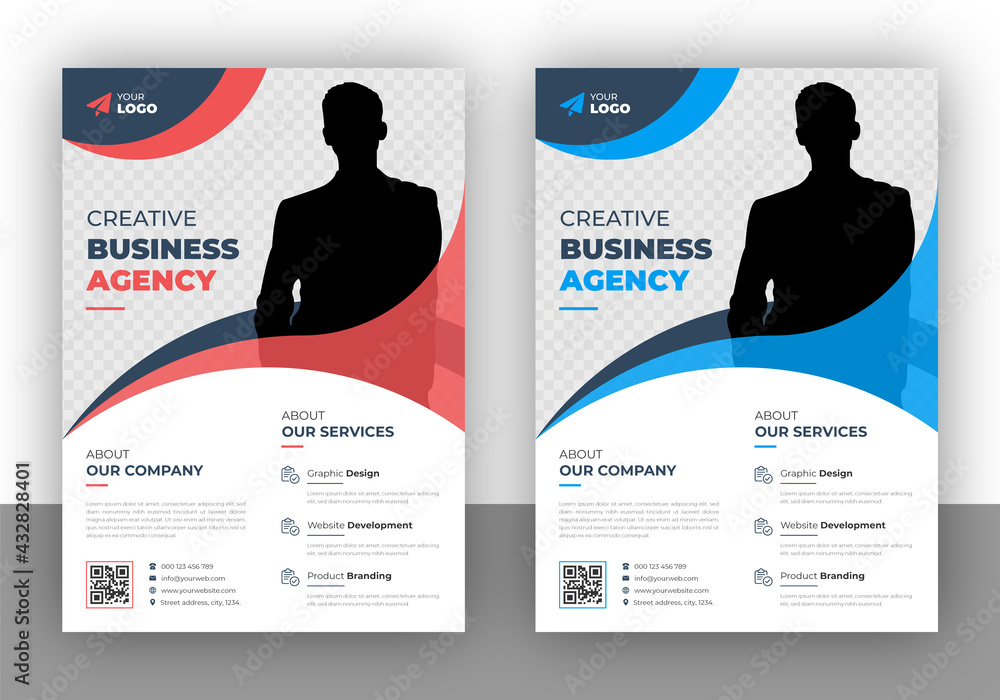 Corporate business flyer design template with colorful gradient and ...