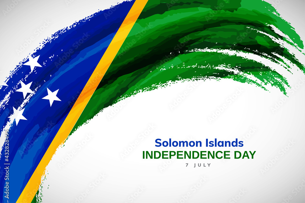 Happy independence day of Solomon Islands with watercolor brush stroke ...