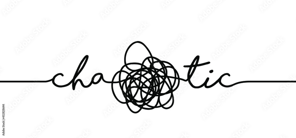 Slogan chaotic. Cartoon, hand drawn scribble sketch circle object ...