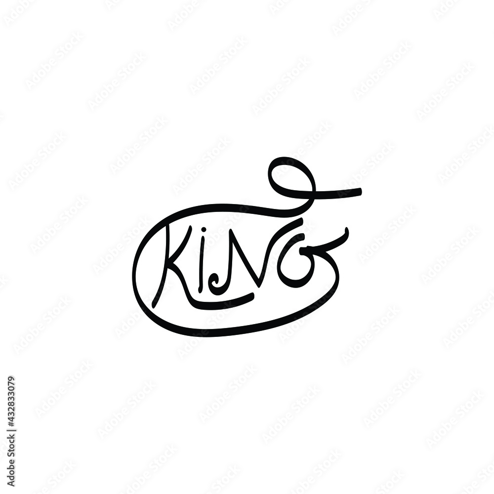 Hand lettering with word King. Decorating of invitations,greeting,cards ...