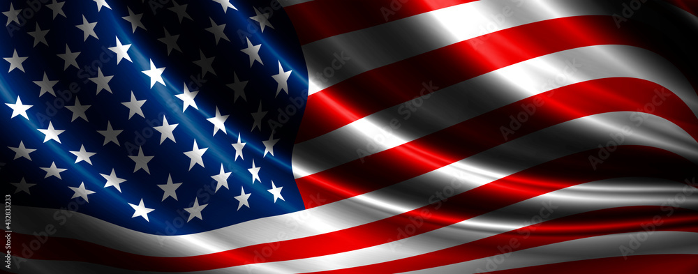 USA flag background design with copy space 3D illustration Stock ...