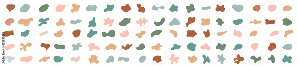 Shape, stain, blot, stone and drops. Vector elements of liquid shapes ...