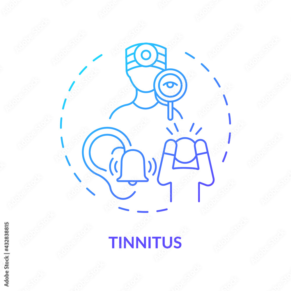 Tinnitus concept icon. Top ear condition idea thin line illustration ...