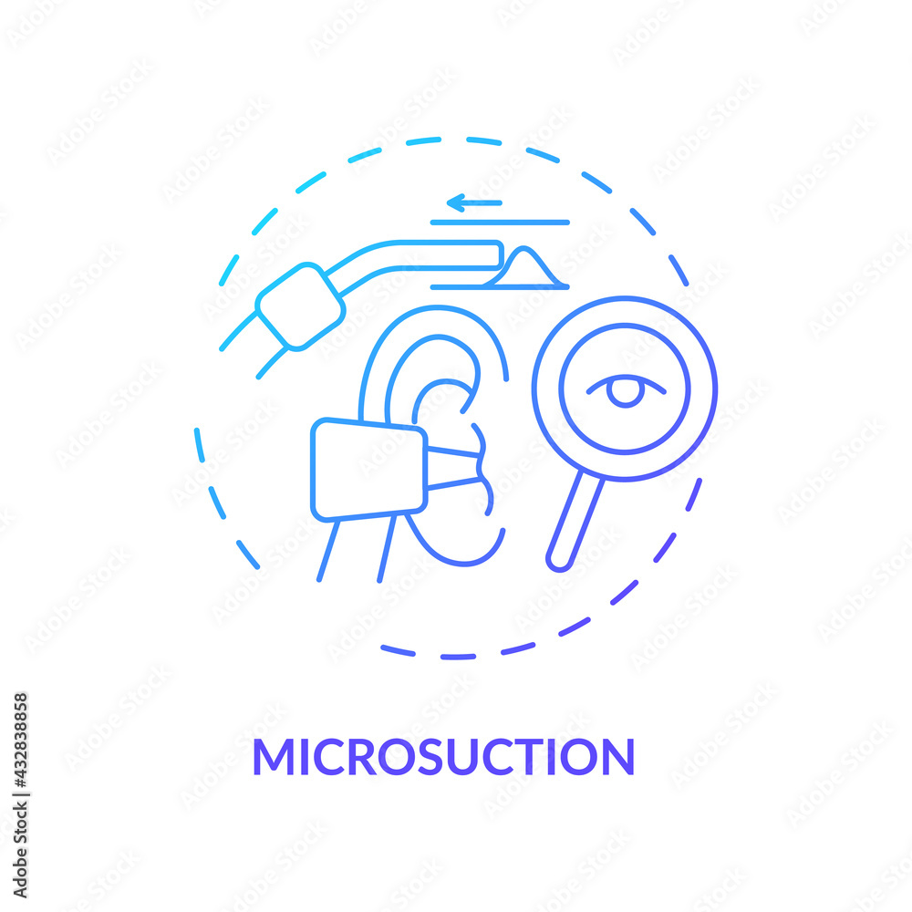 Microsuction concept icon. Ear hygiene method idea thin line ...