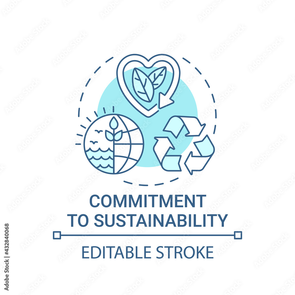 Commitment to sustainability concept icon. Corporate value idea thin ...