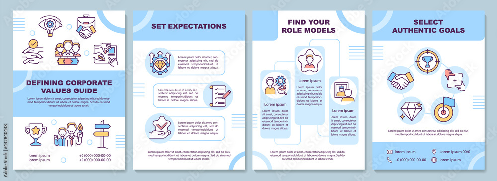 Defining corporate values guide brochure template. Expectations set ...
