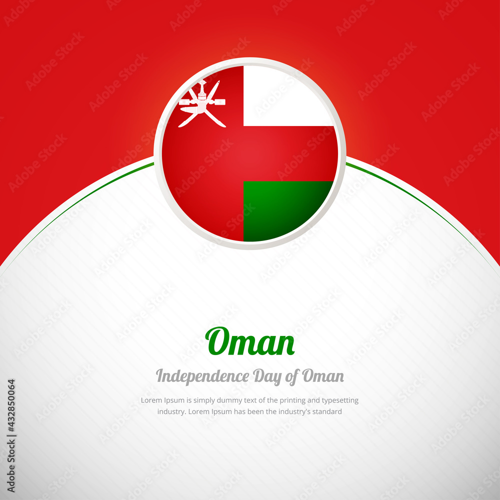 Oman happy independence day with creative colorful country flag ...