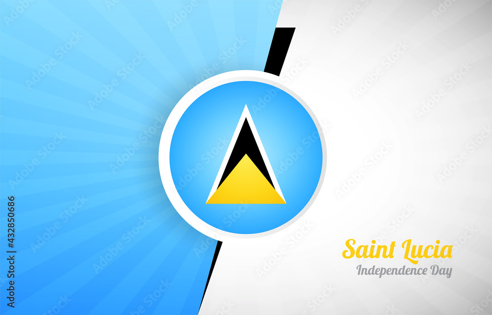 Happy independence day of Saint Lucia greeting background. Abstract ...