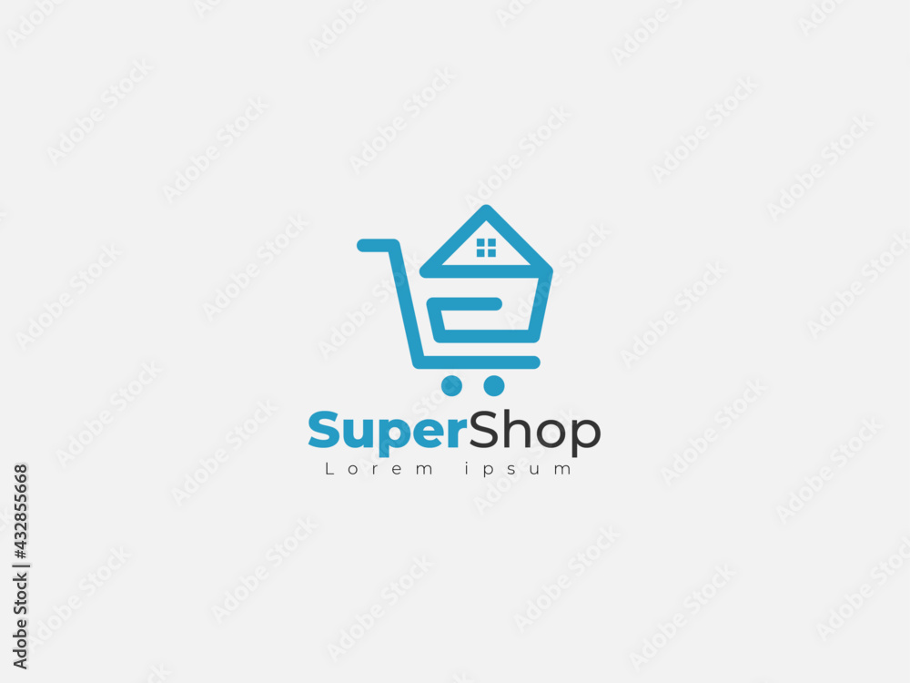 super shop store logo design, concept for shop store, home Stock Vector ...