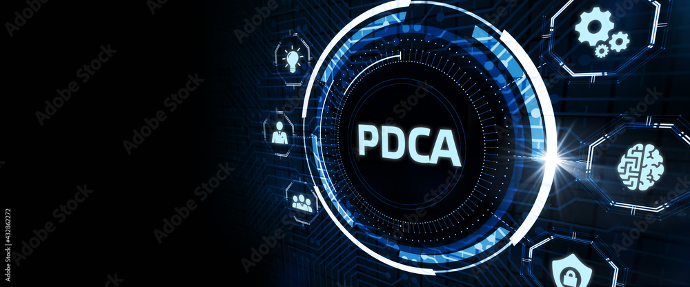 PDCA Plan Do Act Check Business technology concept. Technology ...