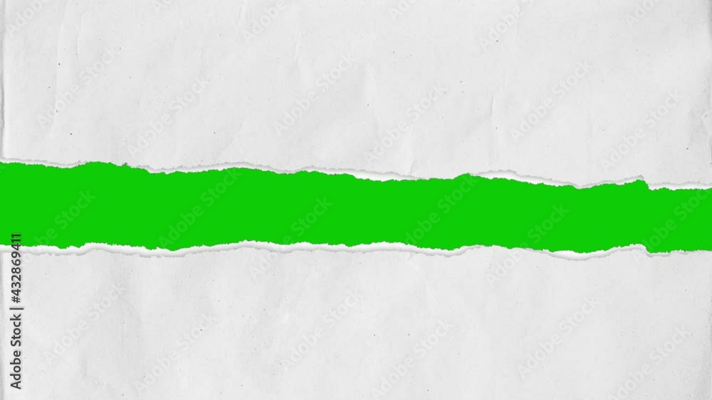 White Paper Ripping Animation on Black Background and Green Screen ...