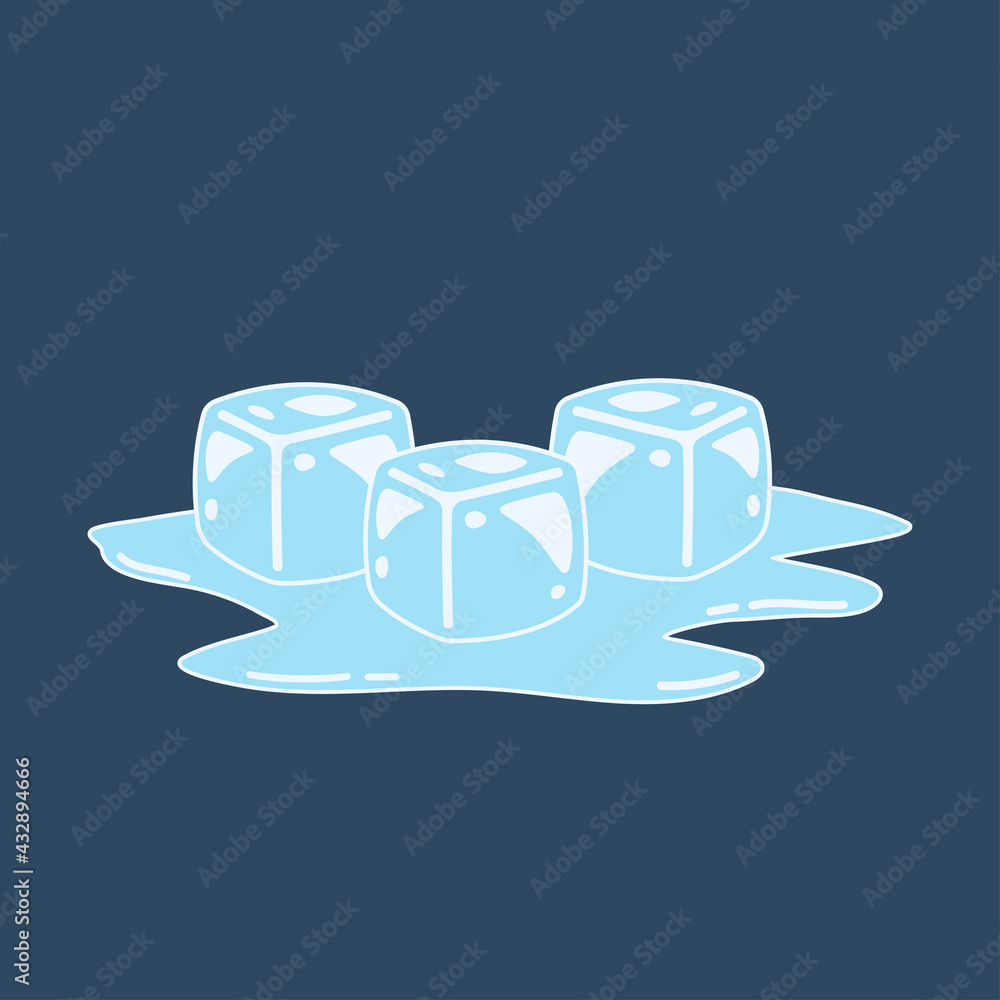 Ice cubes cartoon vector. Ice cubes vector. Stock Vector | Adobe Stock