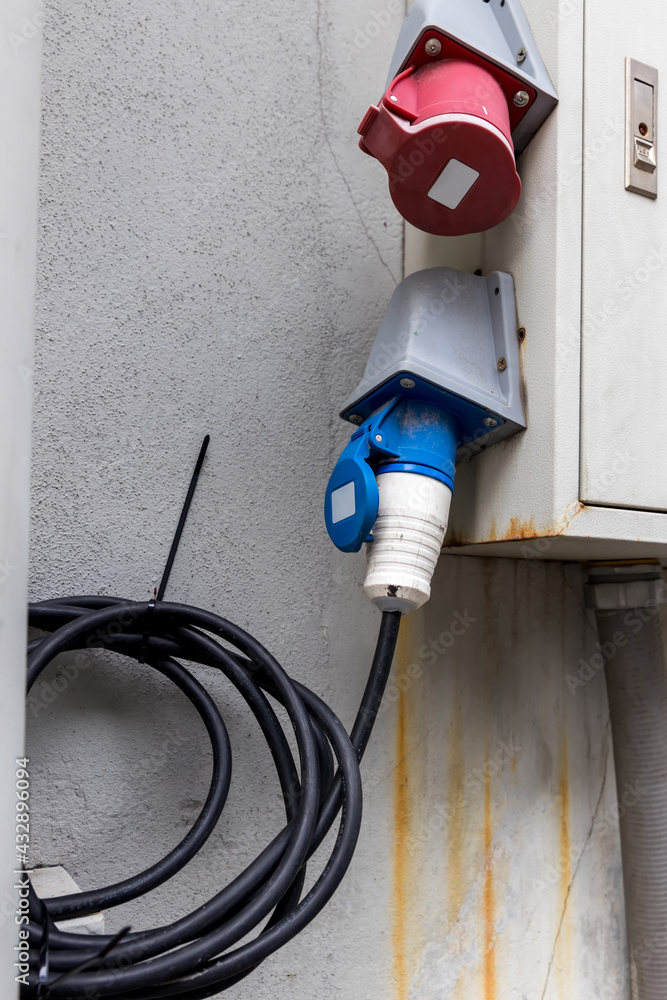 Power plugs. Electric Power Distribution Unit plug cable for Outdoor ...