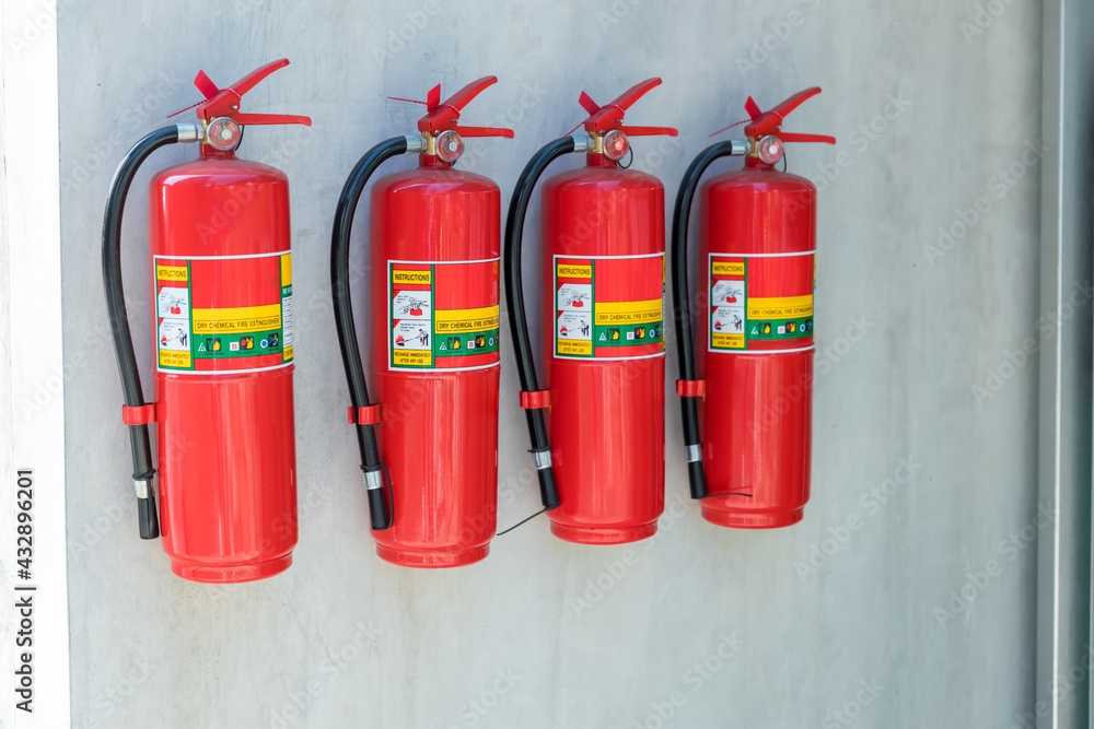 Fire extinguisher in the operating department . Install a fire ...