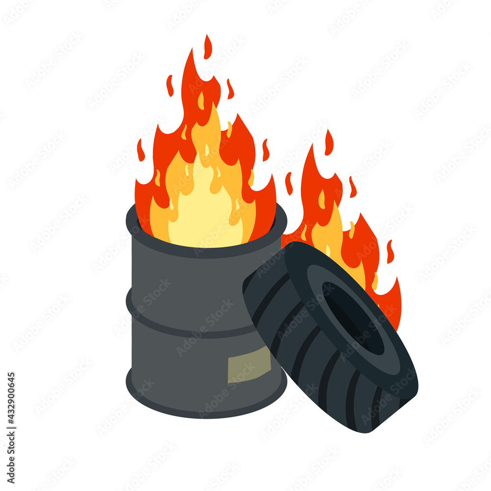 Burning barrel. Trash can and fire. The problem of urban Homelessness ...