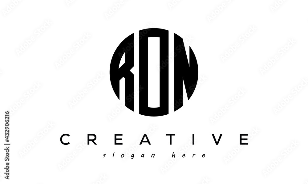 Letters RON creative circle logo design vector Stock Vector | Adobe Stock