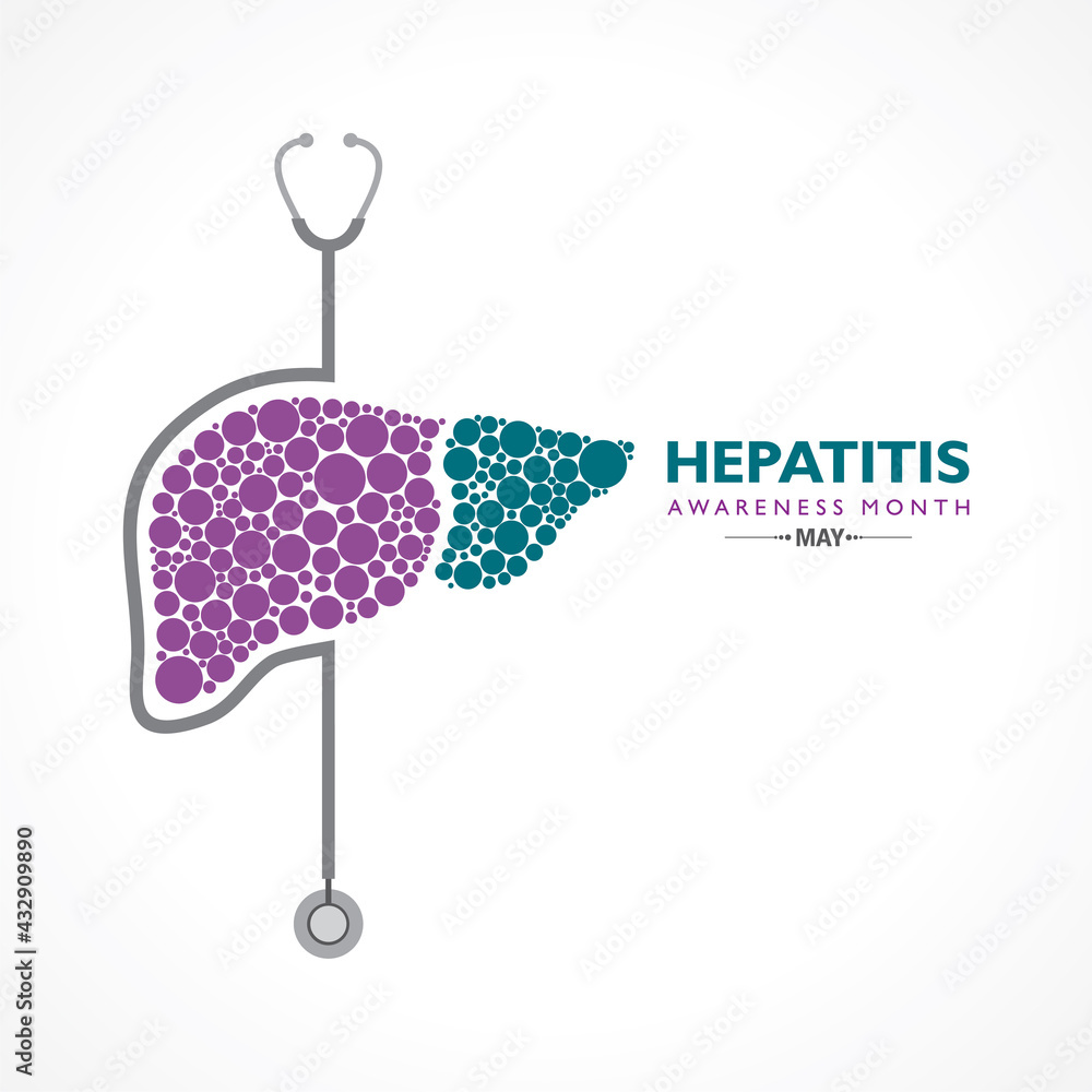 Vector Illustration of Hepatitis Awareness Month observed in May. Stock ...