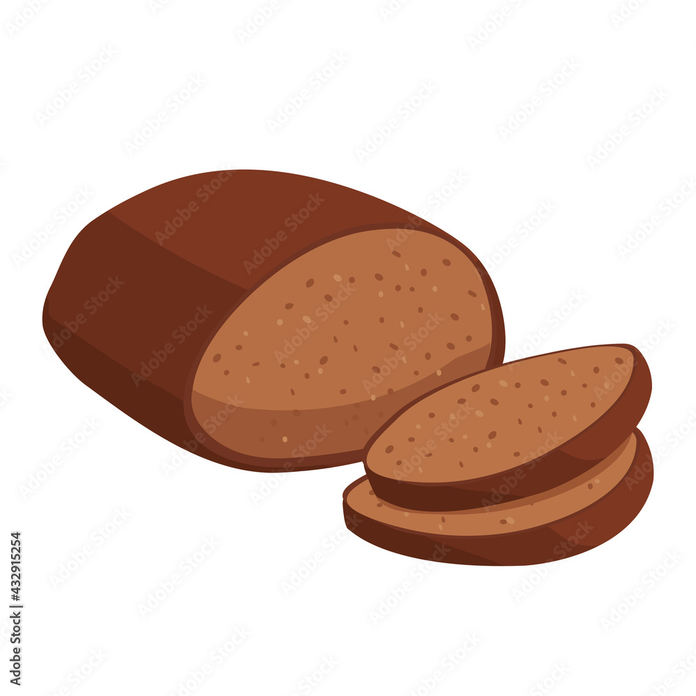 Cartoon vector illustration isolated object delicious flour food bakery ...