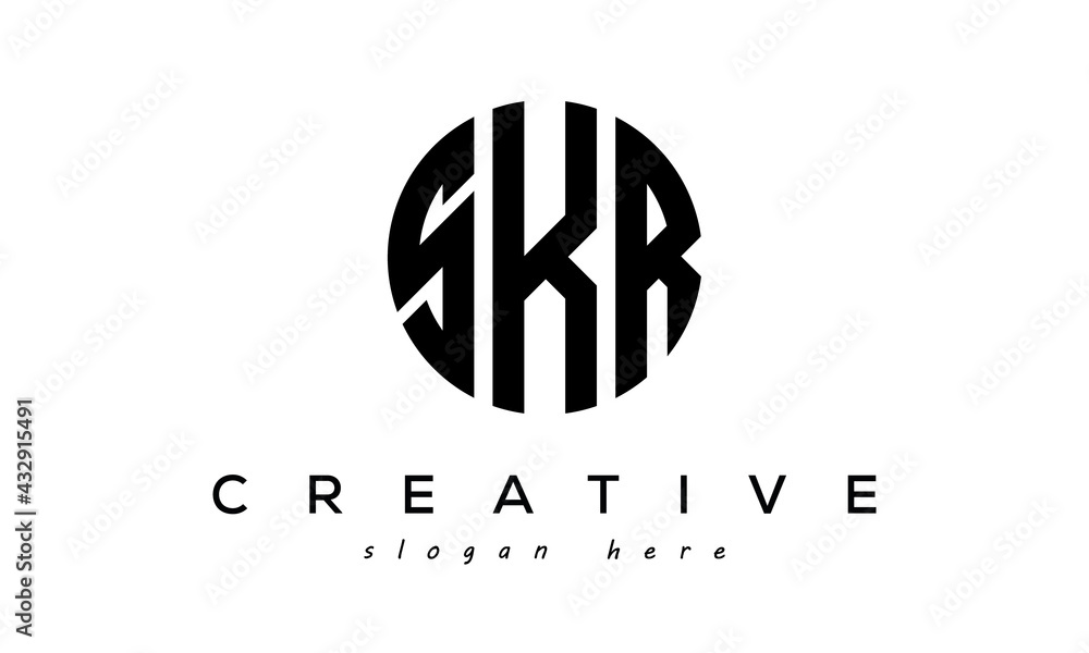 Letters SKR creative circle logo design vector Stock Vector | Adobe Stock