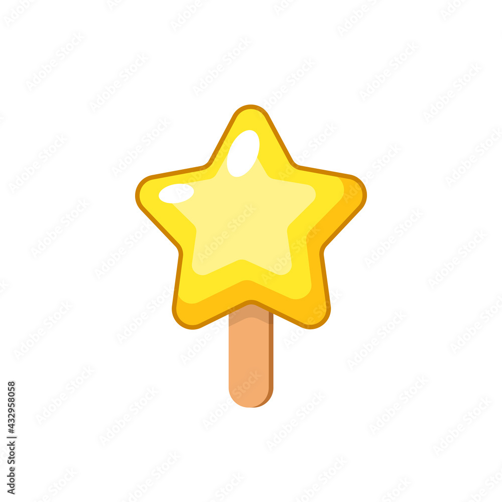 Vector ice cream. Tasty ice cream. Cold dessert. Ice lolly. Star shaped ...