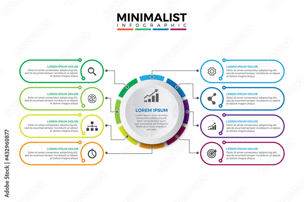Business data visualization. Process chart. Abstract elements of graph ...