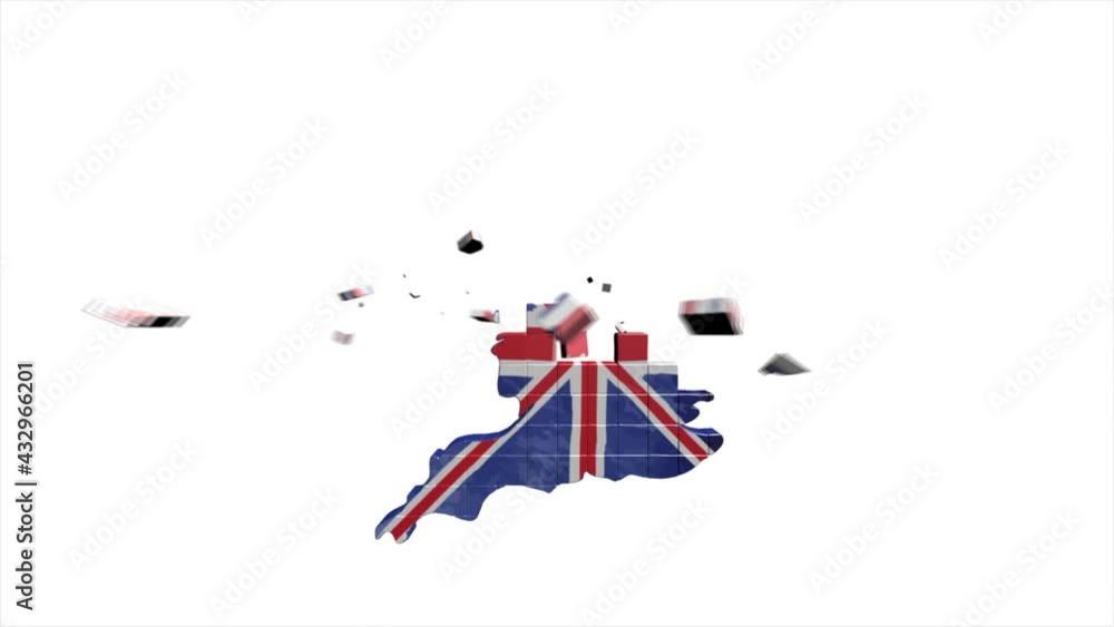 United Kingdom Map Showing Up Intro By Regions 4k animated United ...